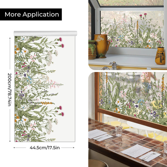 Wildflower Dream Stained Glass Decorative Window Film-Fancyfix ...