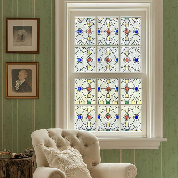 Pearls Stained Glass Decorative Window Film For Living Room-Fancyfix ...